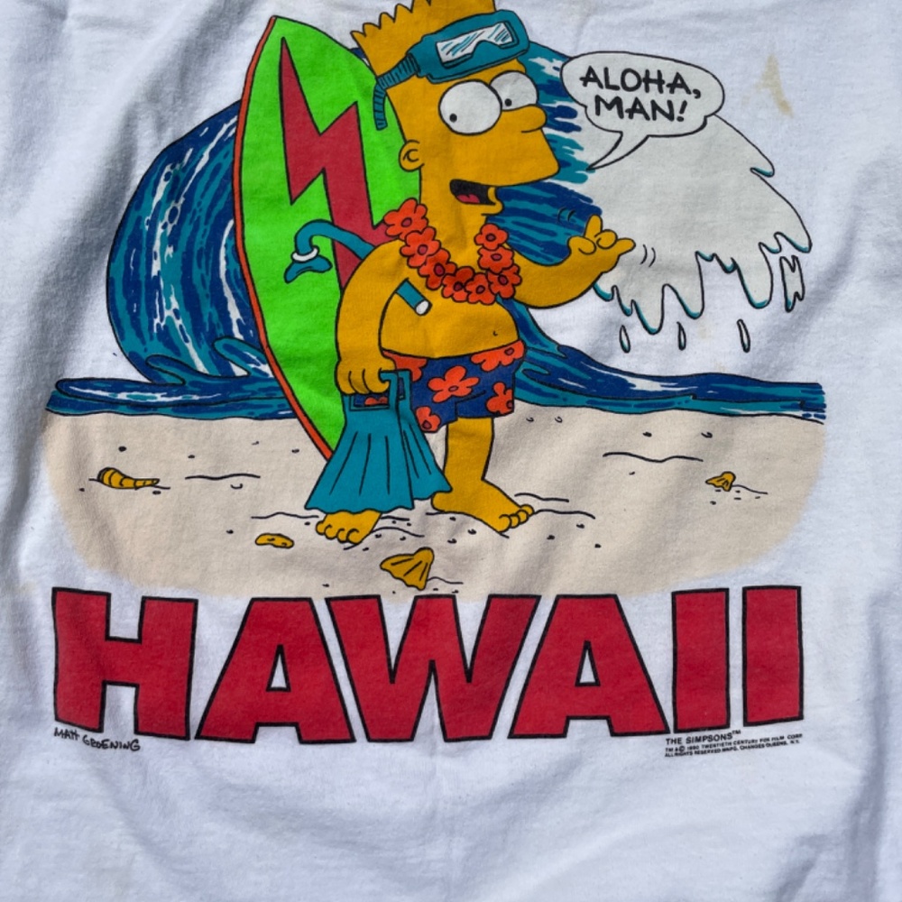 Vintage 1990 Changes The Simpsons Bart Hawaii Size Xl - Gem